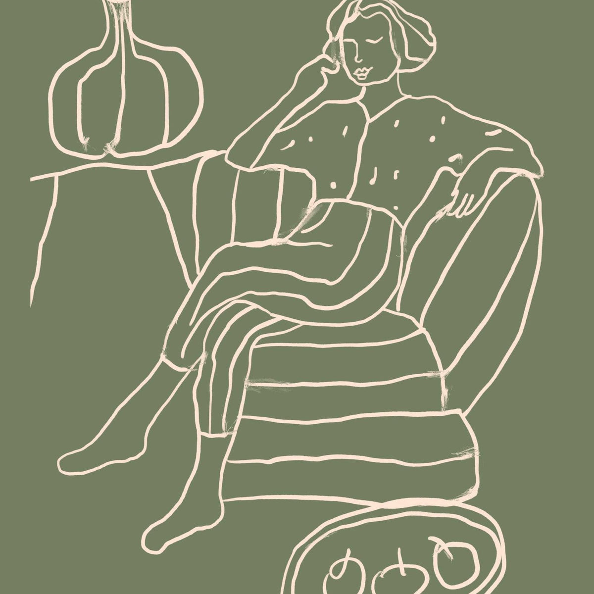 Laid Back Minimalist Line Art Print – Skudaboo