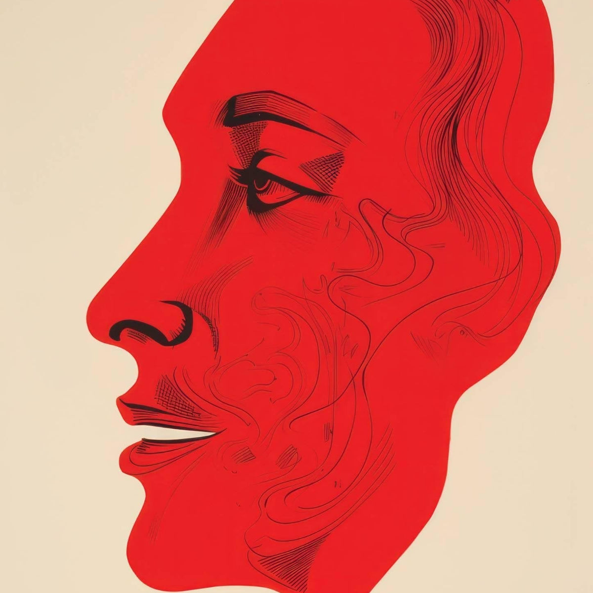 Red Face Art Print – Skudaboo